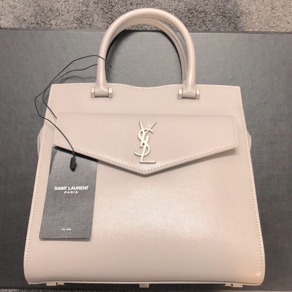 Yves Saint Laurent | Bags | Womens Ysl Grey Leather Tote Bag | Poshmark